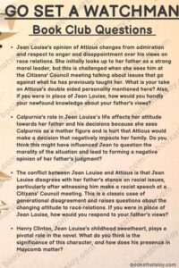 10 Go Set a Watchman Book Club Questions