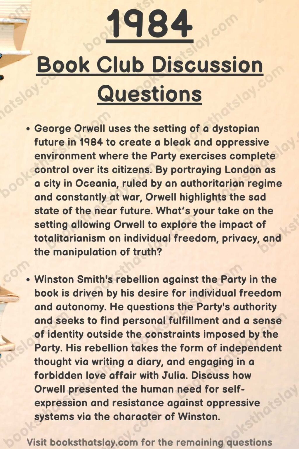 1984 Book Club Questions for Discussion