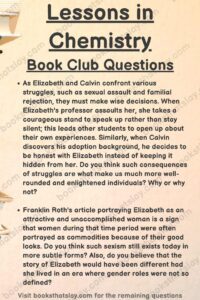 12 Lessons in Chemistry Book Club Questions For Discussion
