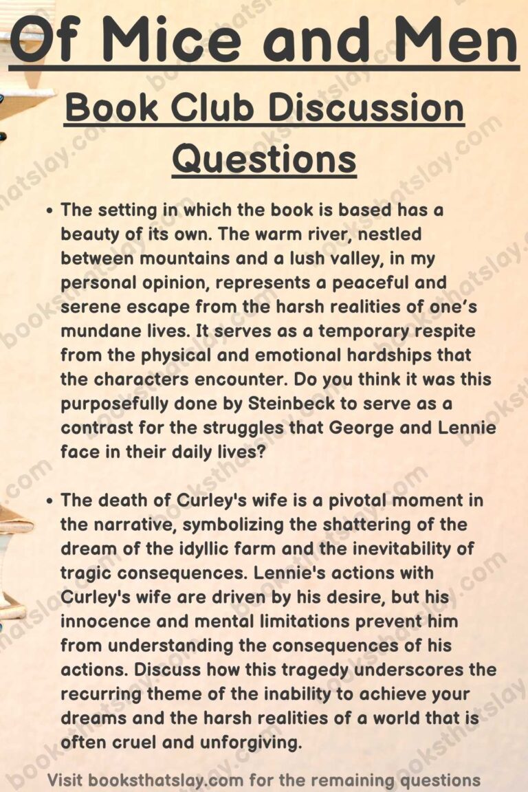 Of Mice and Men Book Club Questions for Discussion