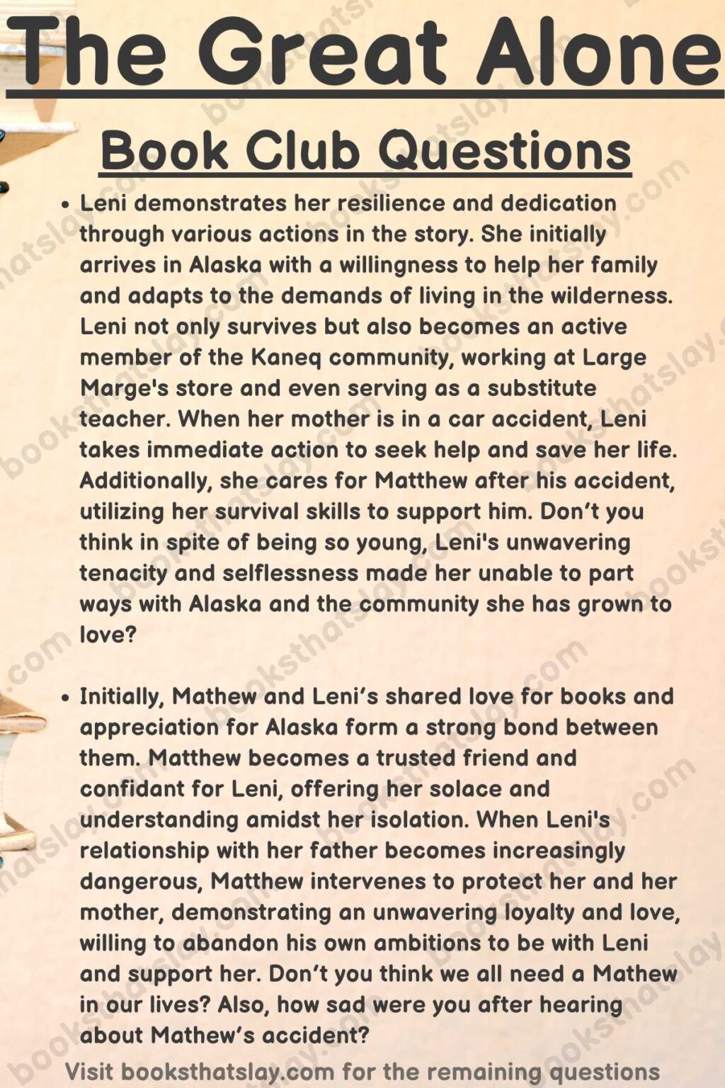 10 The Great Alone Book Club Questions