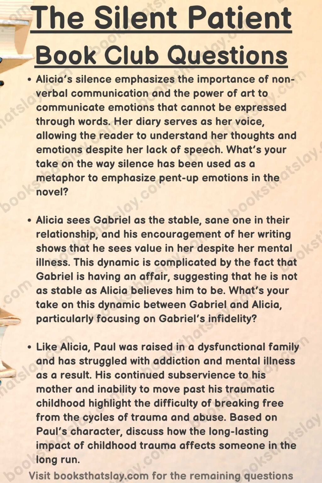 10 The Silent Patient Book Club Questions for Discussion