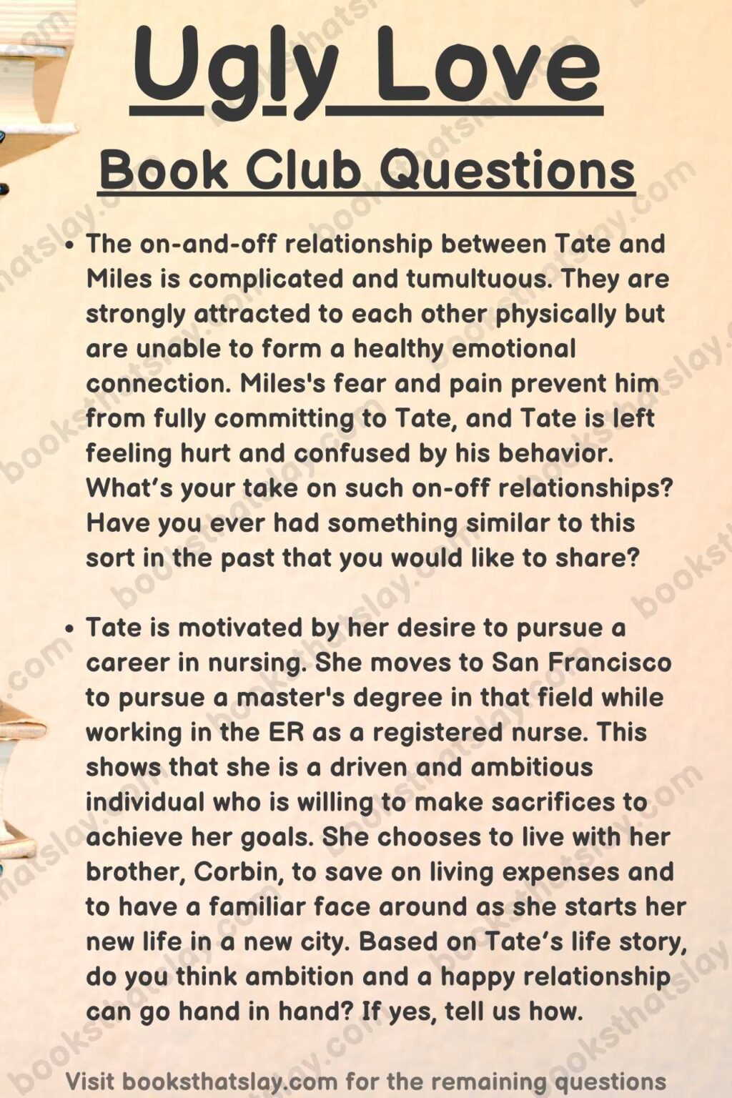 20 Ugly Love Book Club Questions