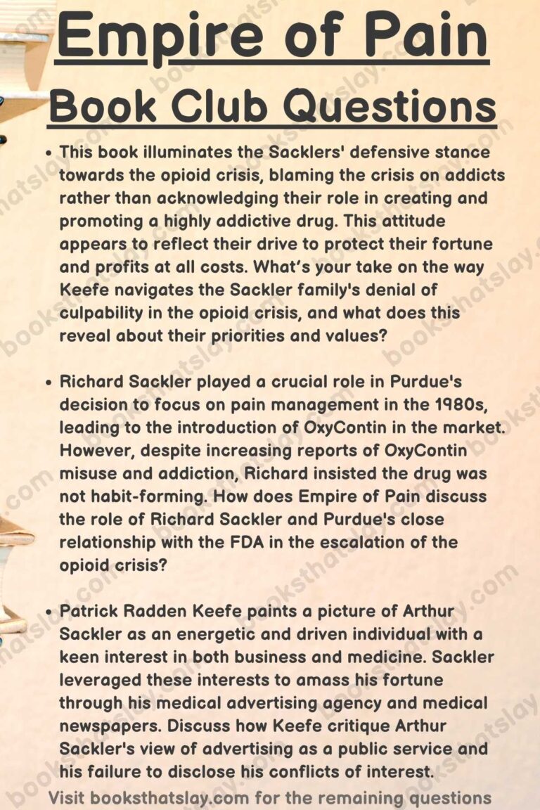 12 Empire of Pain Book Club Questions