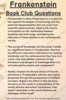 15 Frankenstein Book Club Questions