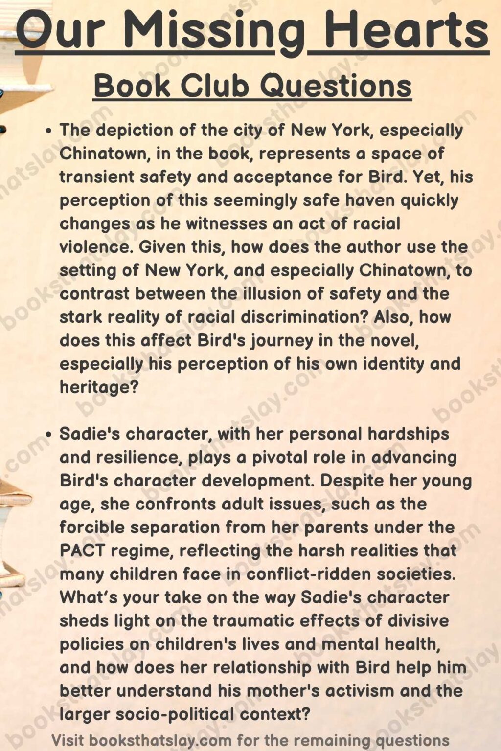 10 Our Missing Hearts Book Club Questions For Discussion