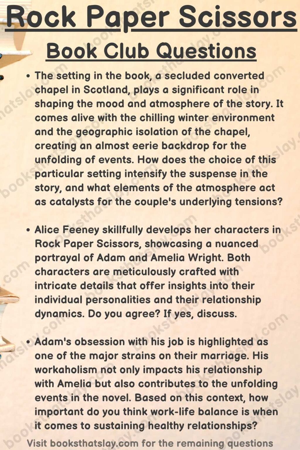 14 Rock Paper Scissors Book Club Questions