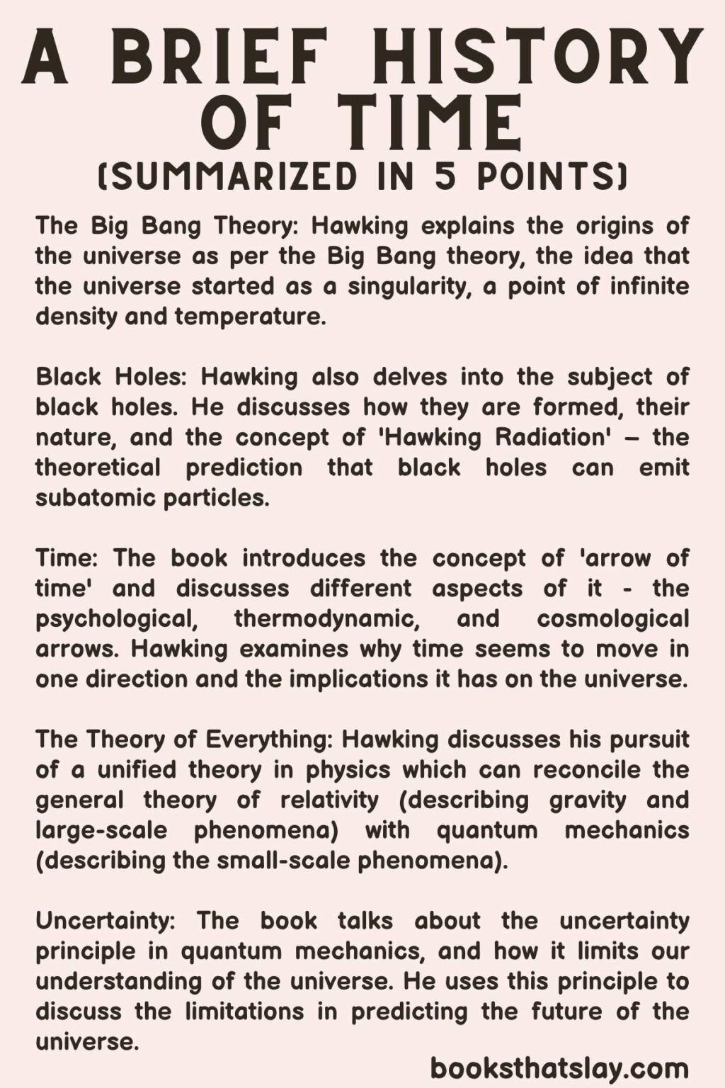 A Brief History of Time Summary