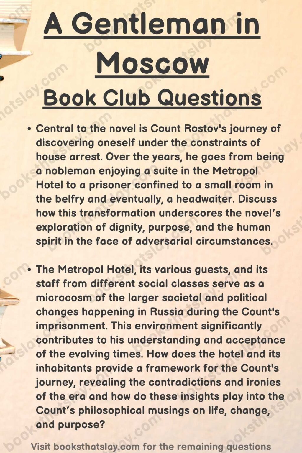 10 A Gentleman in Moscow Book Club Questions For Discussion