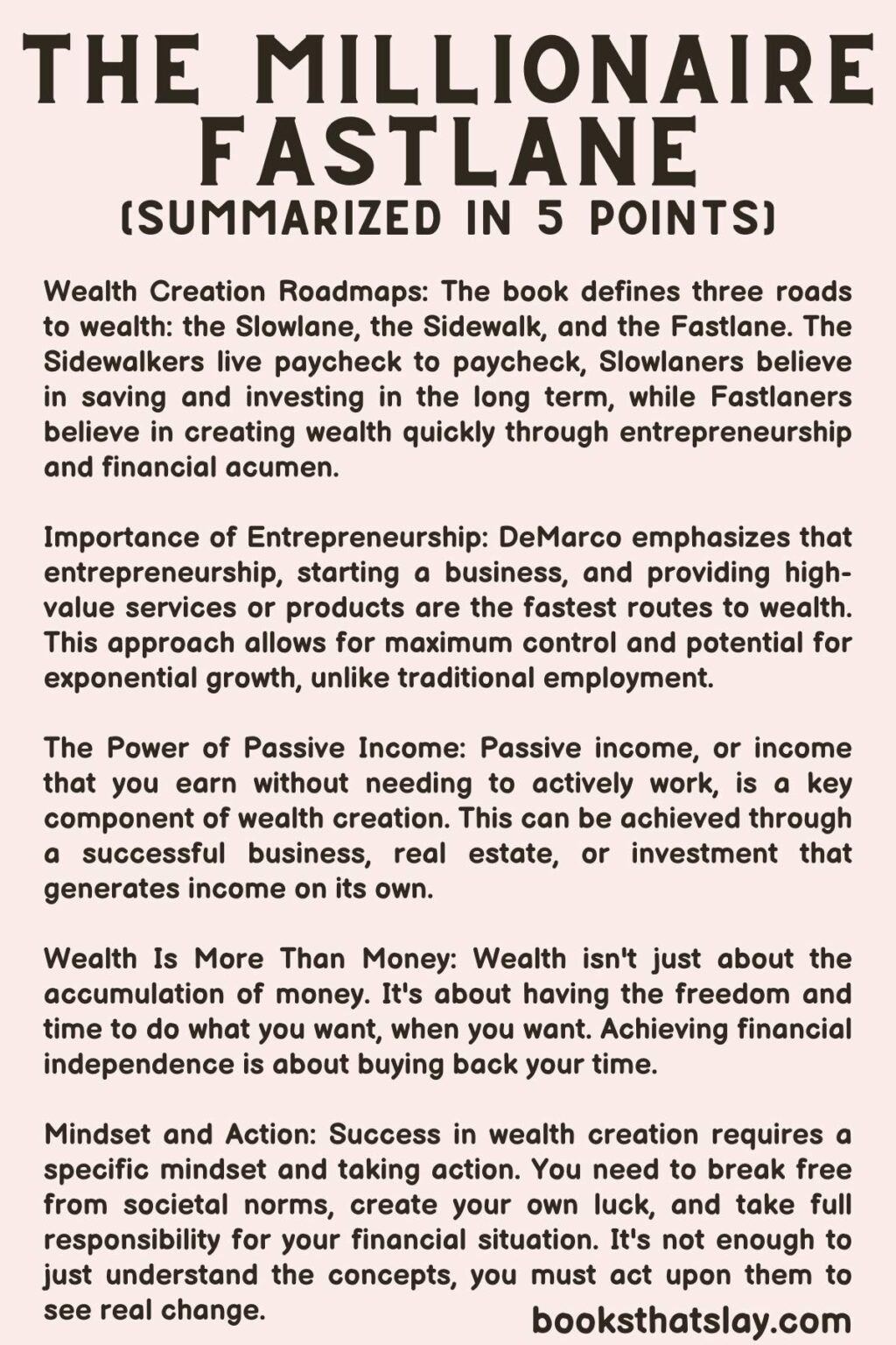 The Millionaire Fastlane Book Summary