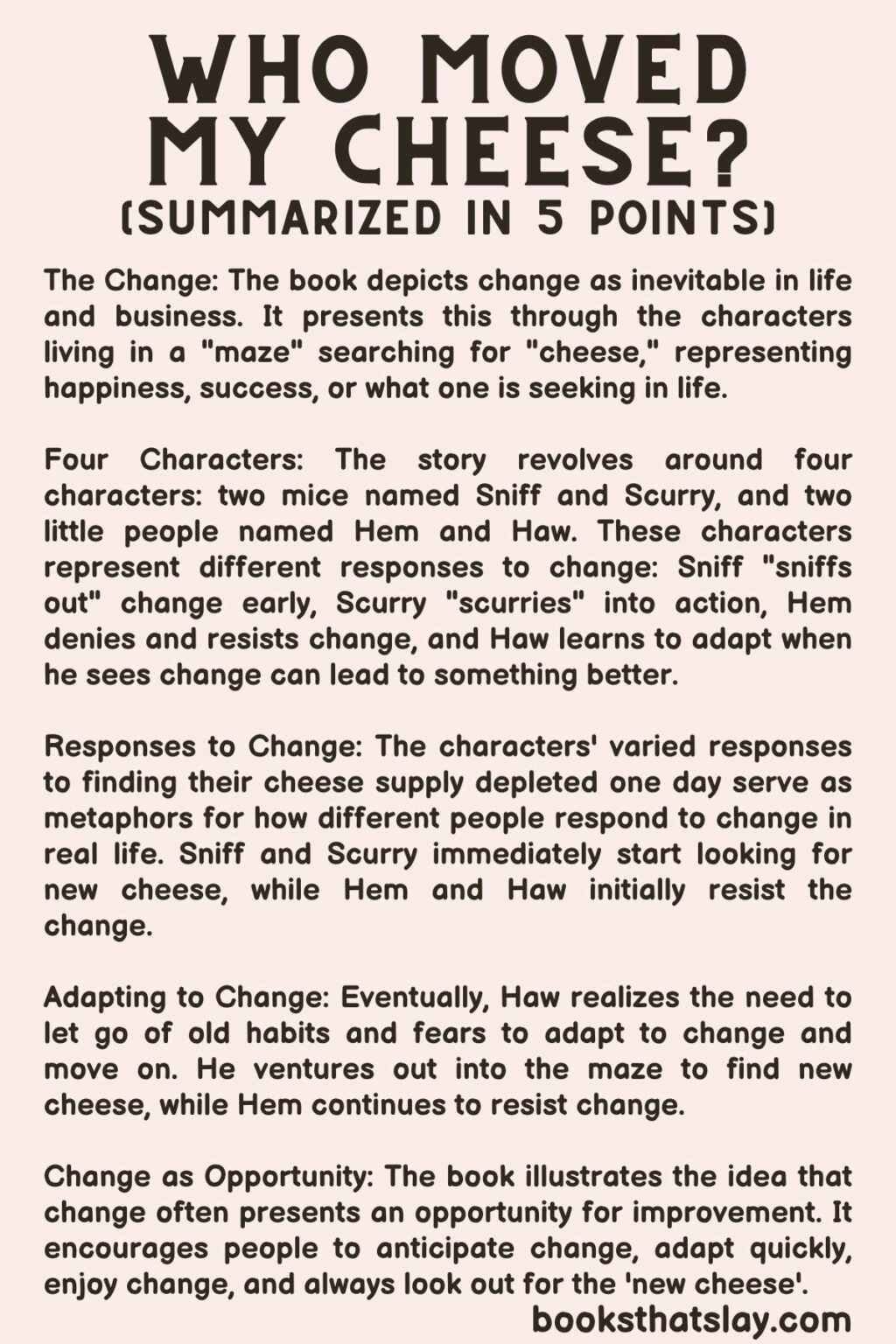 Who Moved My Cheese Summary and Key Lessons