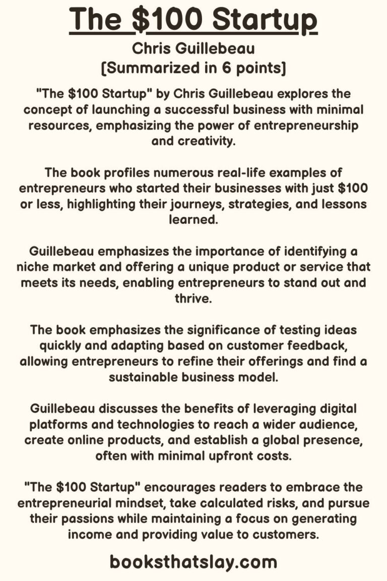 The $100 Startup Summary and Key Lessons