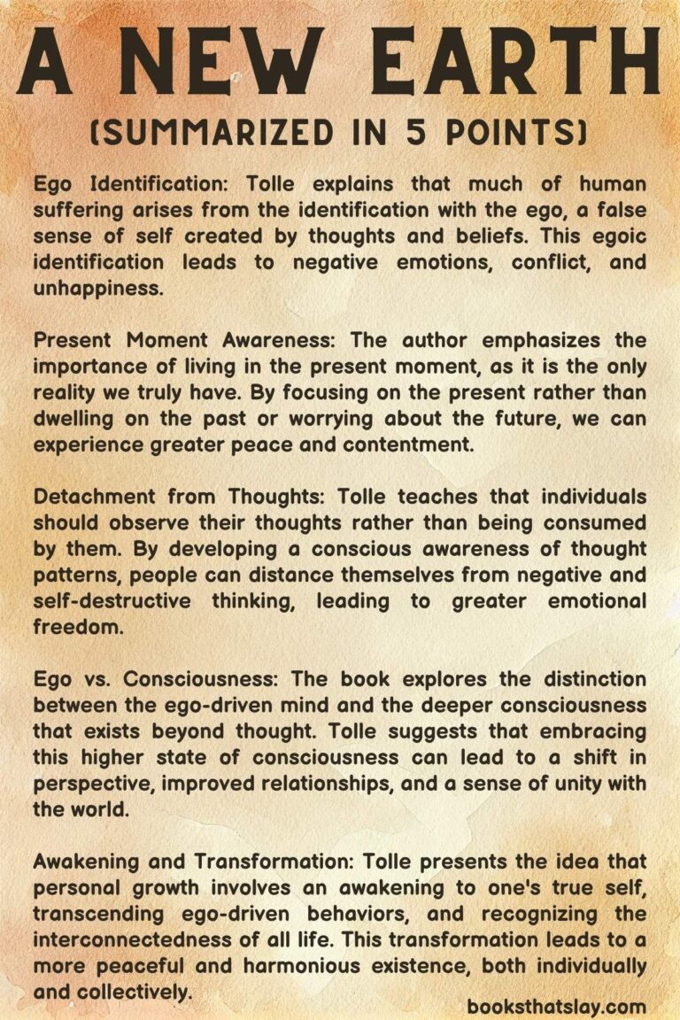 A New Earth Summary and Key Lessons