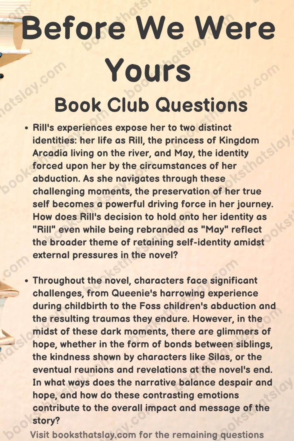 10 Before We Were Yours Book Club Questions for Discussion