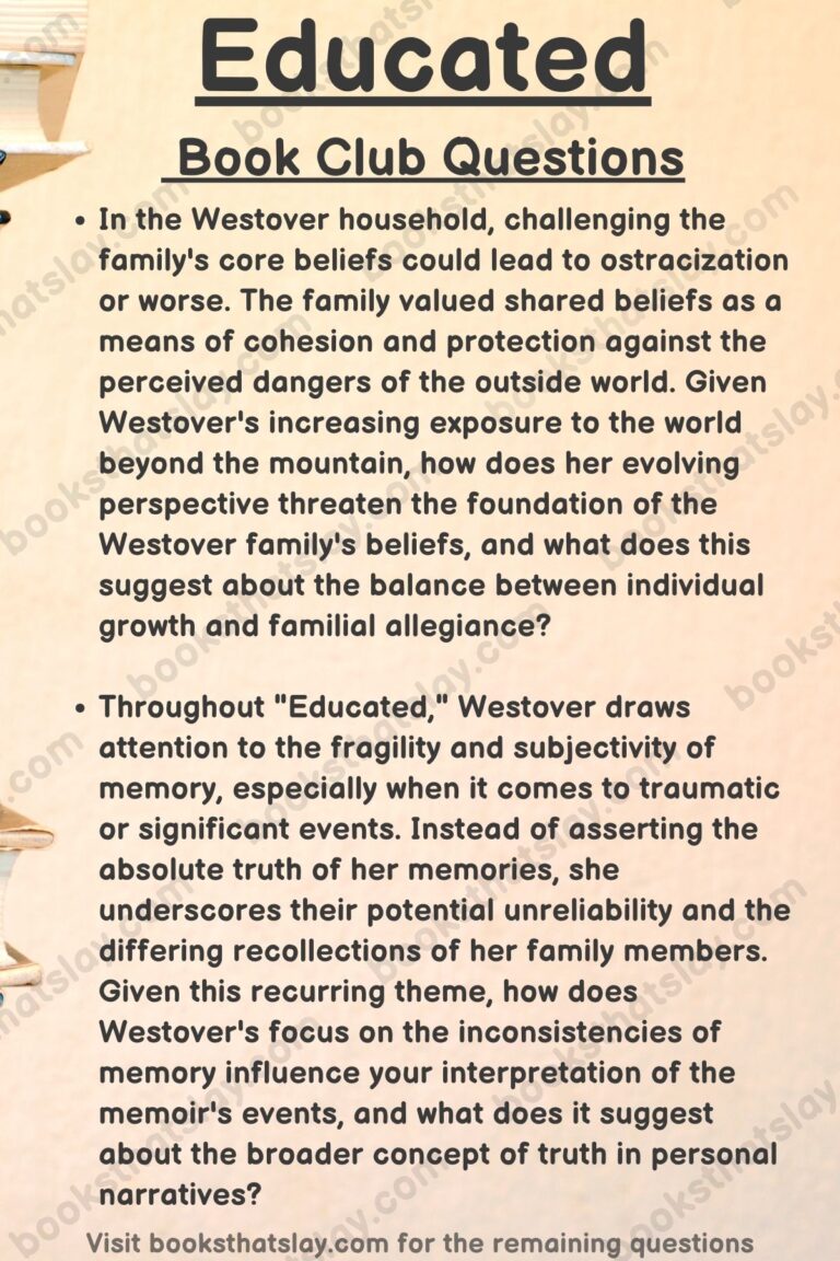 10 Book Club Questions for Educated by Tara Westover