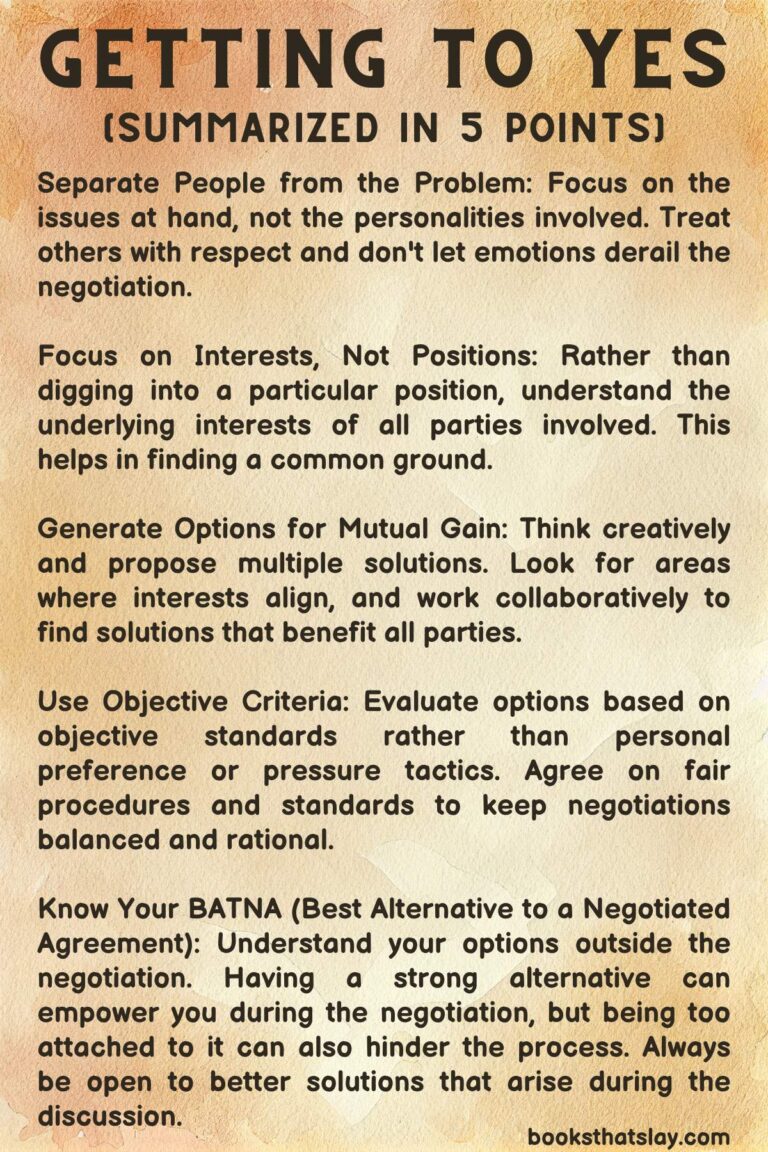 Getting to Yes | Summary and Key Lessons