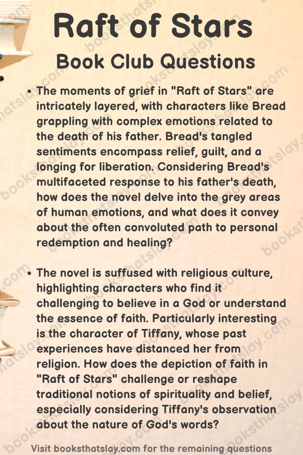 8 Raft of Stars Book Club Questions for Discussion