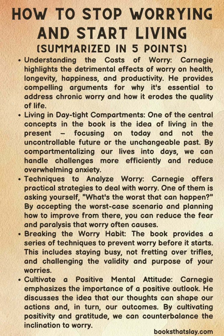 How to Stop Worrying and Start Living Summary and Key Lessons