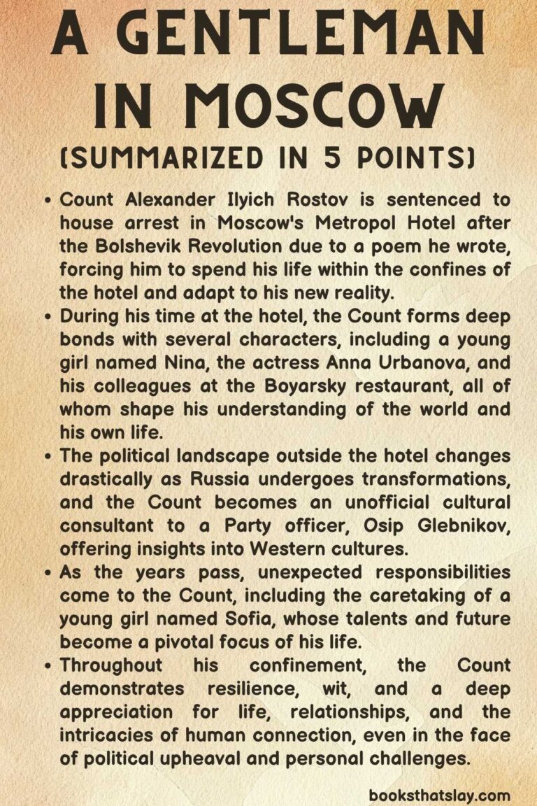 A Gentleman in Moscow Summary, Review And Key Themes