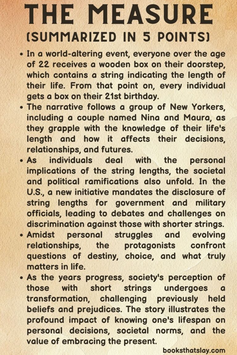 The Measure Summary, Characters and Themes