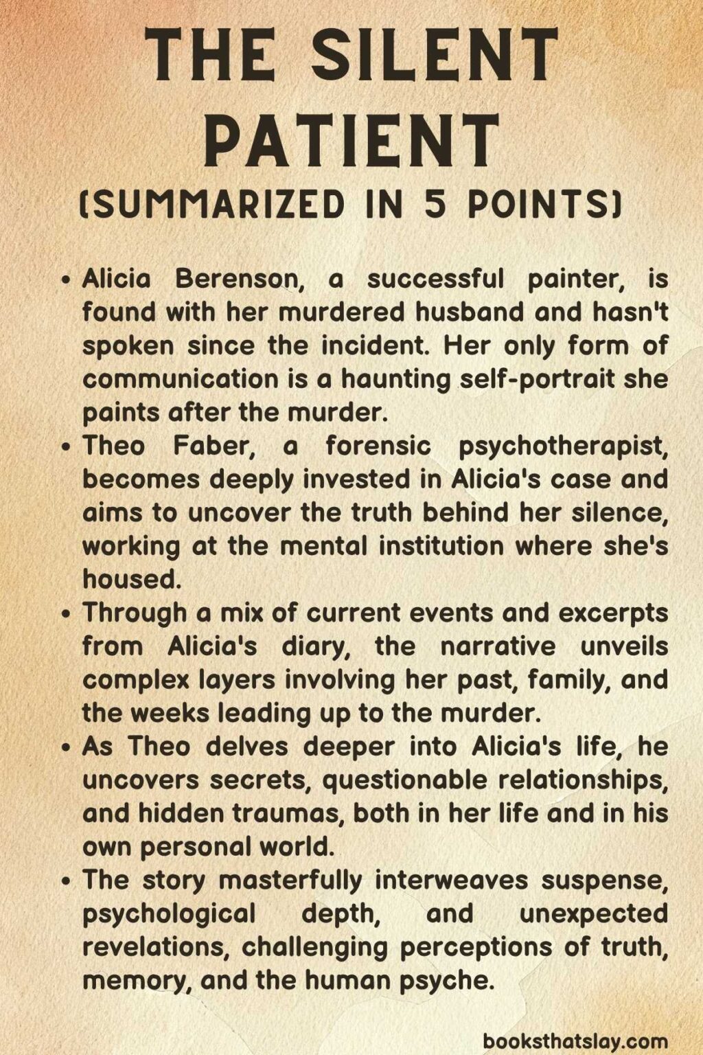 The Silent Patient Summary, Review and Key Themes