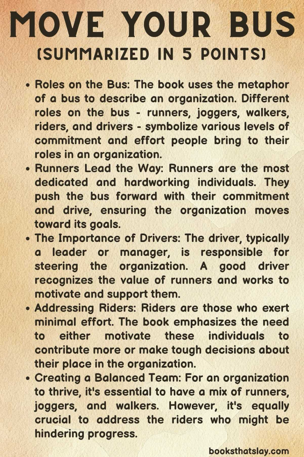 Move Your Bus Summary and Key Lessons