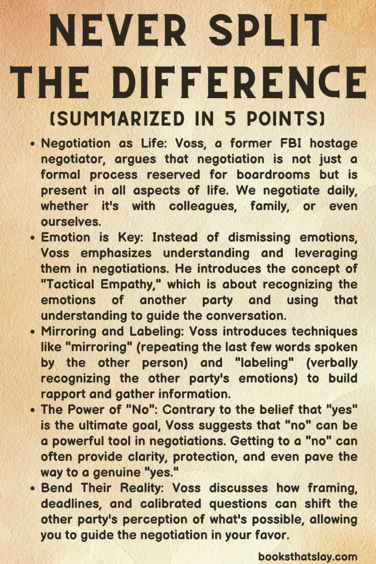 Never Split The Difference Summary and Analysis