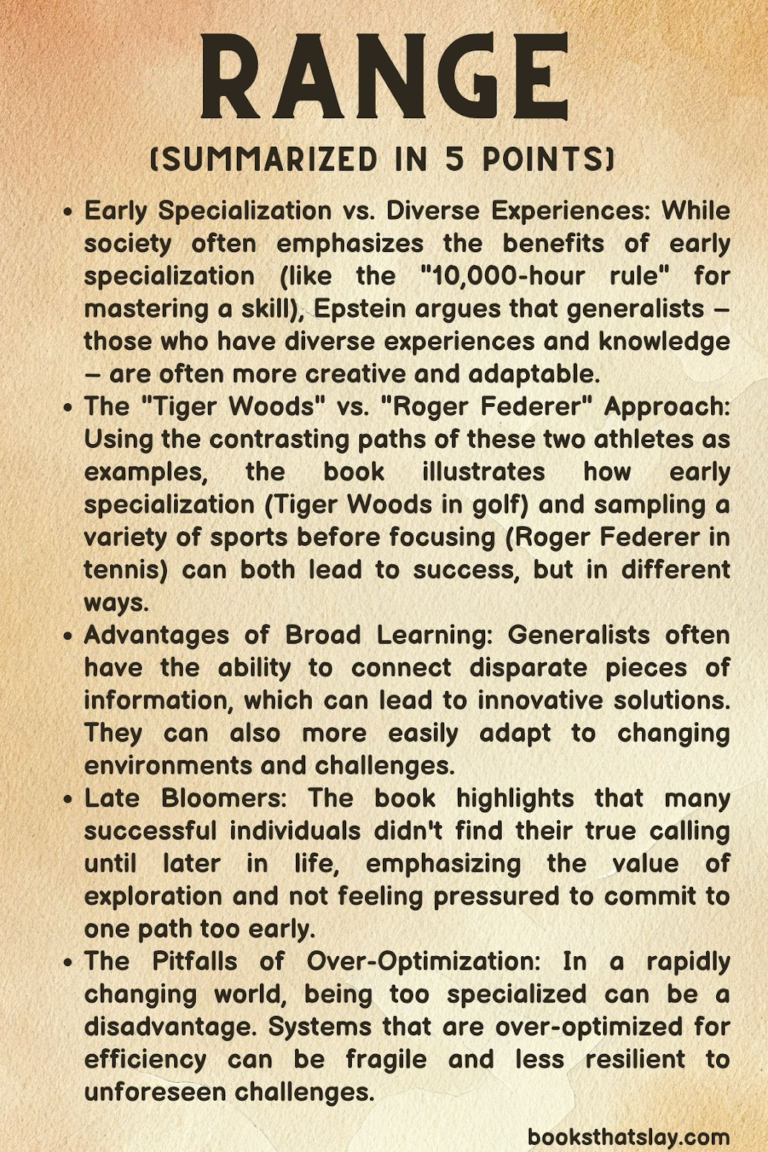 Range by David Epstein Summary and Key Lessons Range by David Epstein Summary and Key Lessons