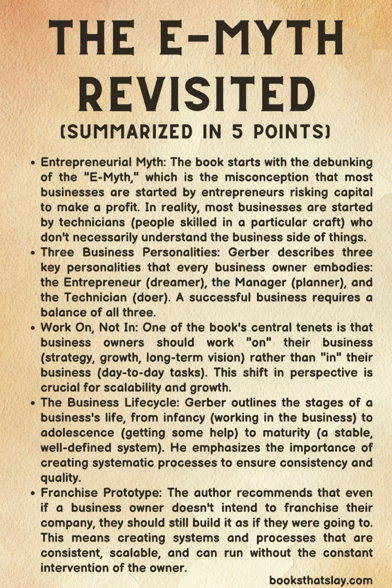 The E-Myth Revisited Summary and Key Lessons