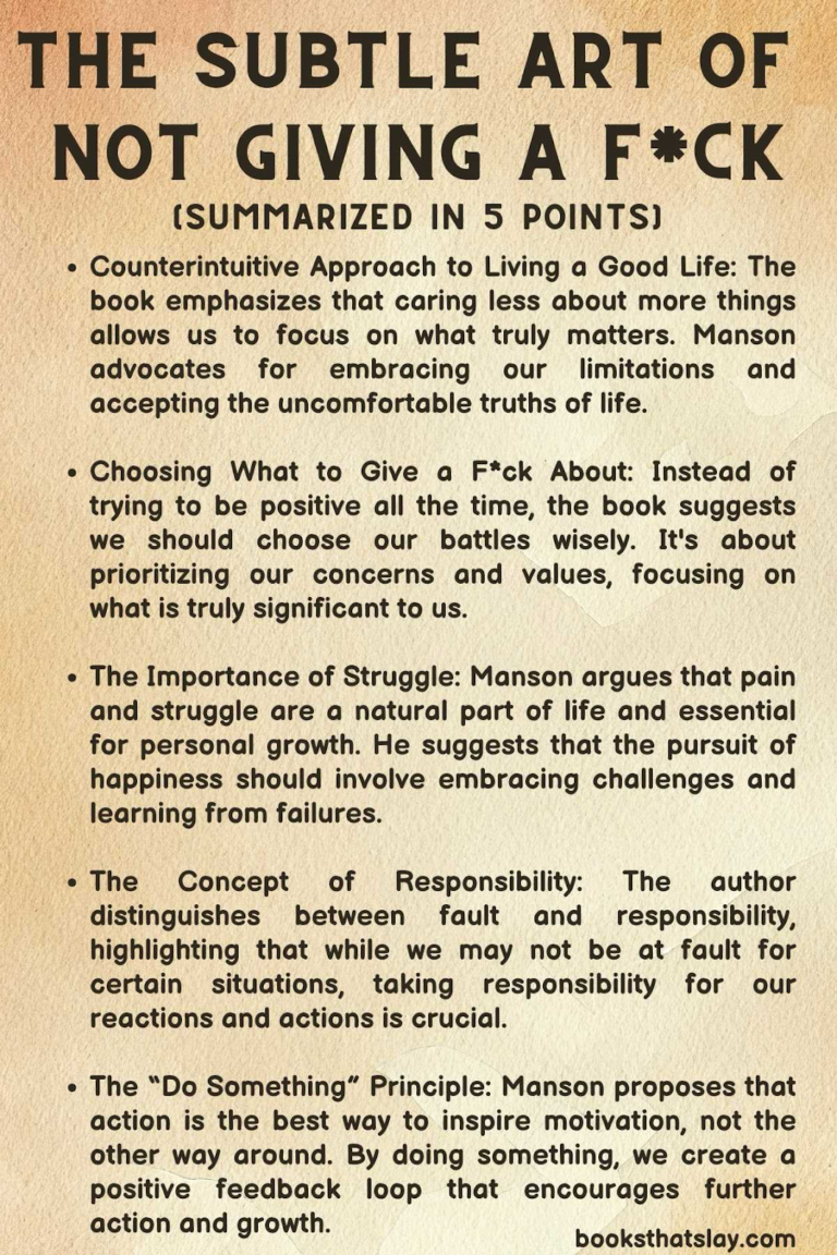 The Subtle Art of Not Giving a F*ck Summary and Key Lessons