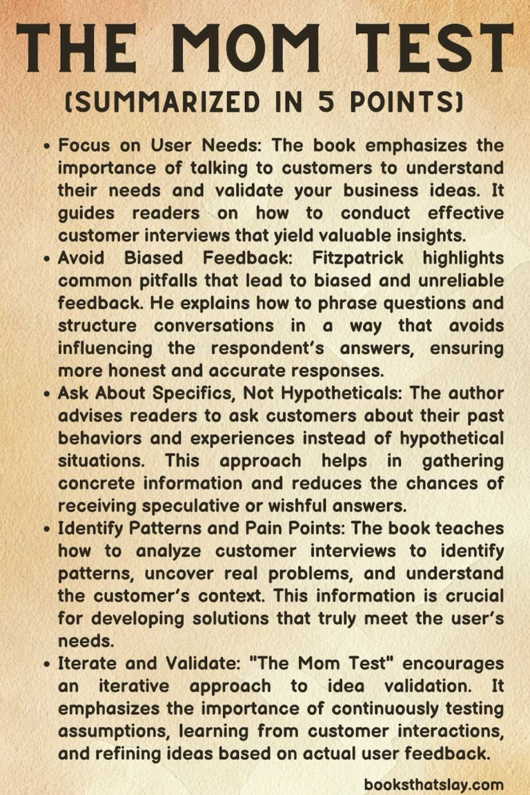 The Mom Test Summary and Key Lessons