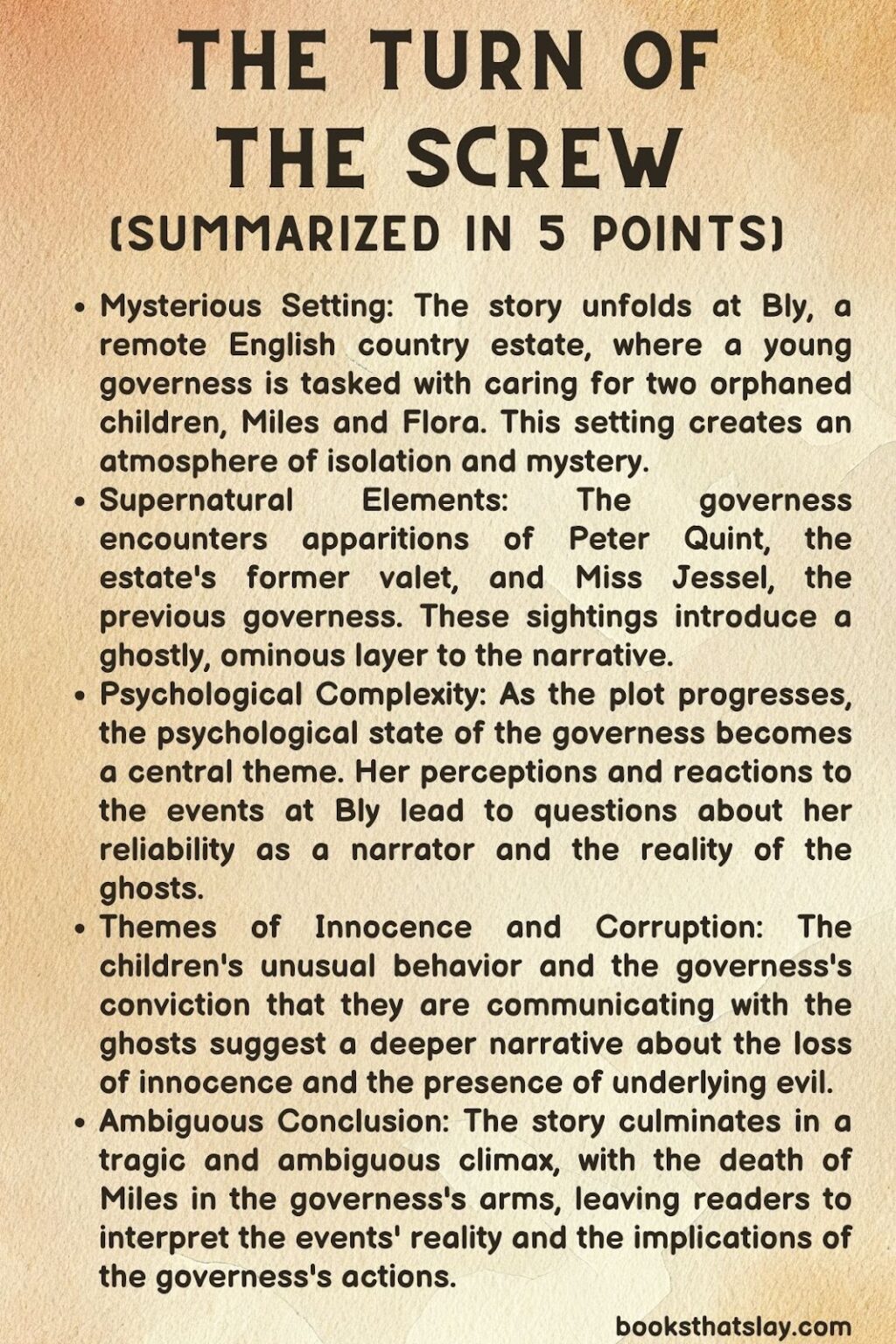 The Turn of the Screw Summary, Characters and Themes