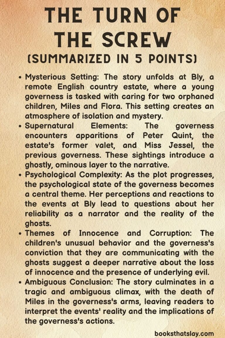 The Turn of the Screw Summary, Characters and Themes