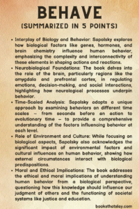 Behave by Robert Sapolsky Summary and Key Lessons