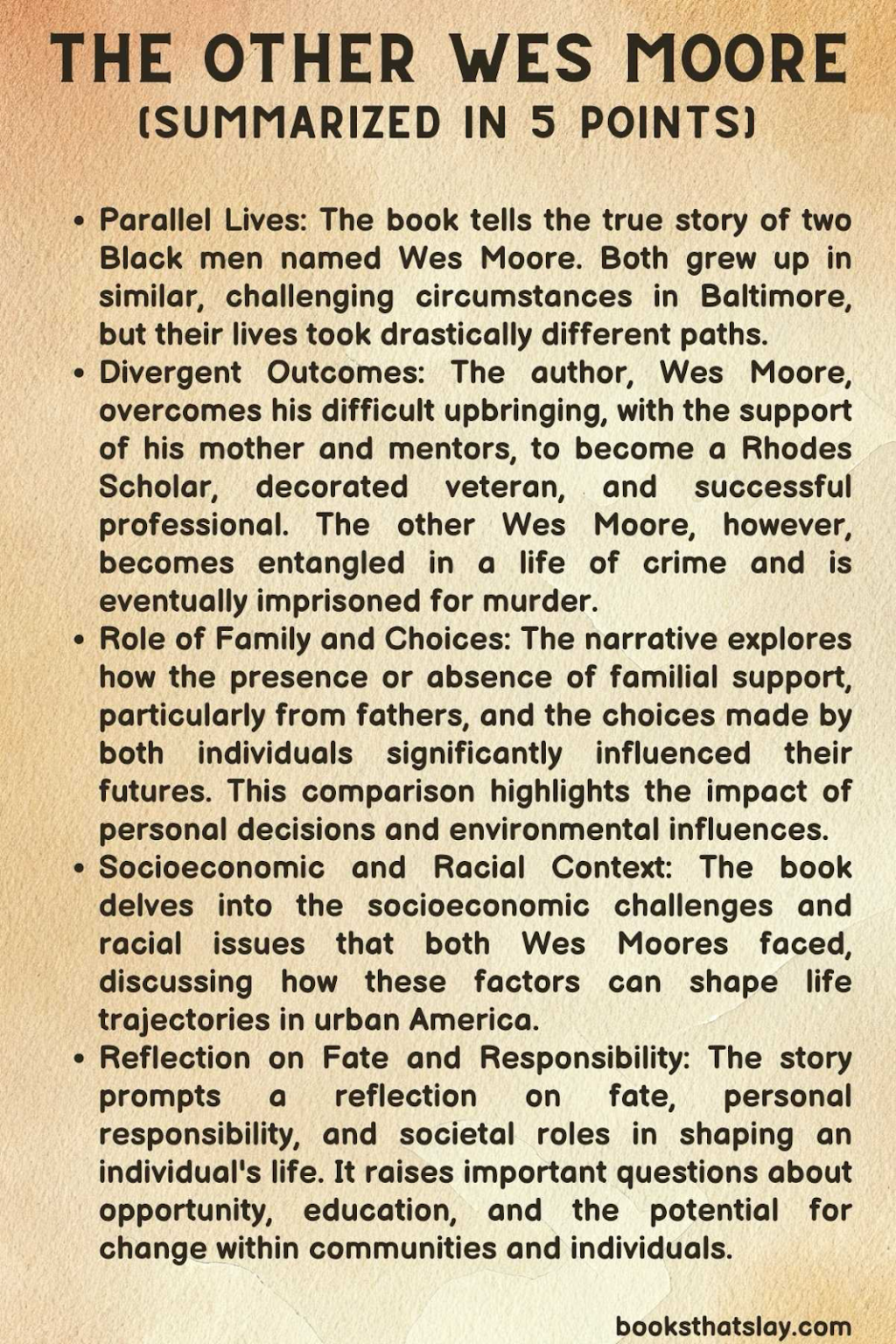 The Other Wes Moore Summary and Key Lessons