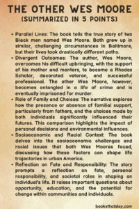 The Other Wes Moore Summary and Key Lessons