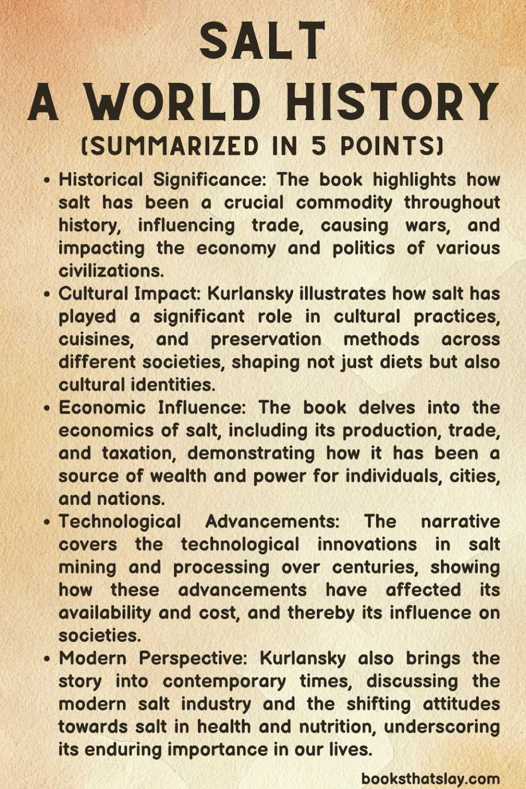 Salt: A World History Summary and Key Lessons