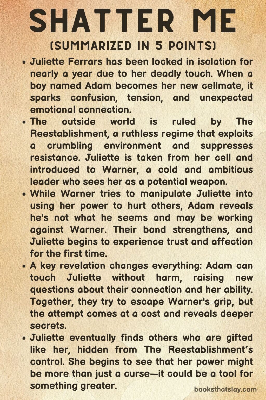 Shatter Me Summary, Characters and Themes