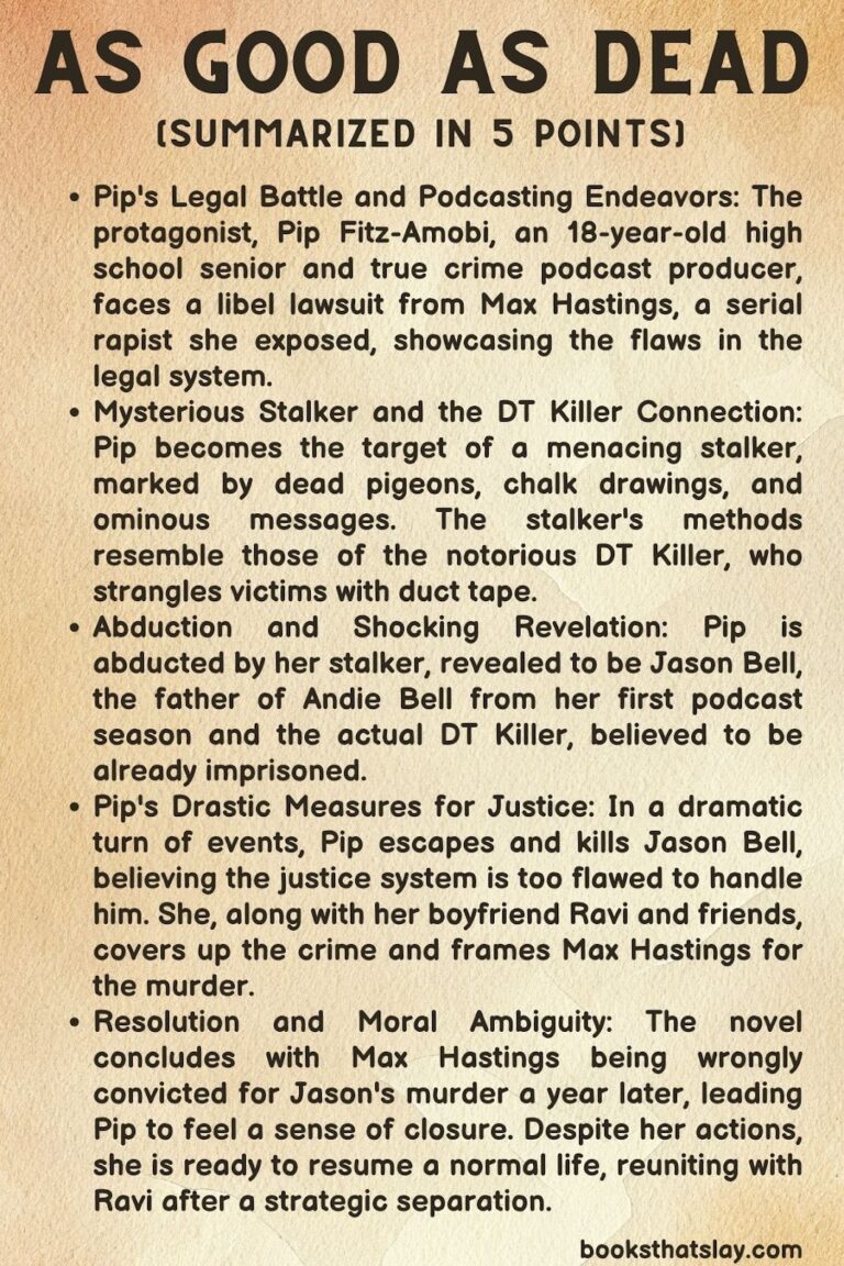 As Good as Dead Summary, Characters and Themes