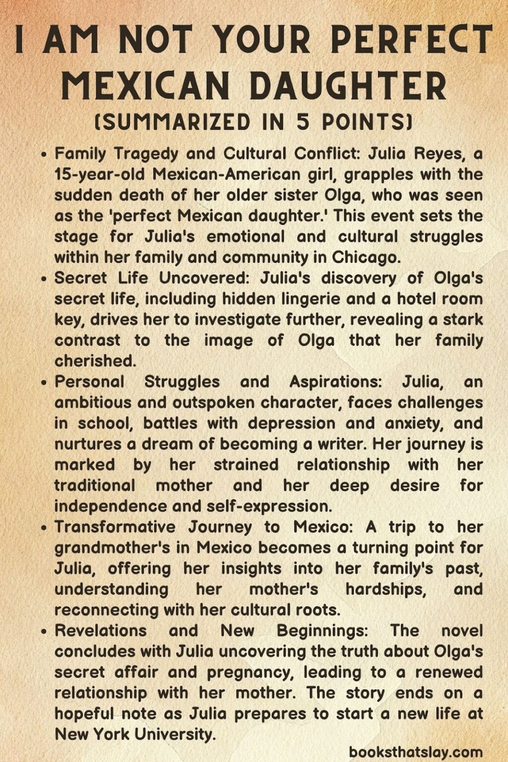 I Am Not Your Perfect Mexican Daughter Summary, Characters and Themes