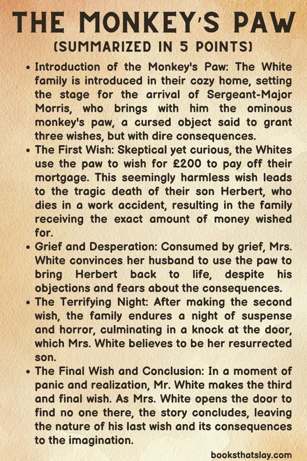 The Monkey's Paw Summary, Themes and Characters