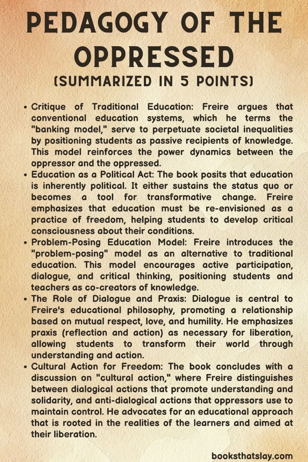 Pedagogy of the Oppressed Summary, Characters and Themes