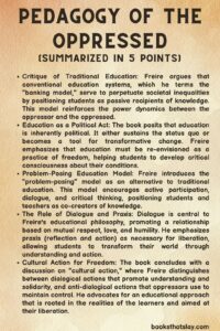 Pedagogy of the Oppressed Summary, Characters and Themes