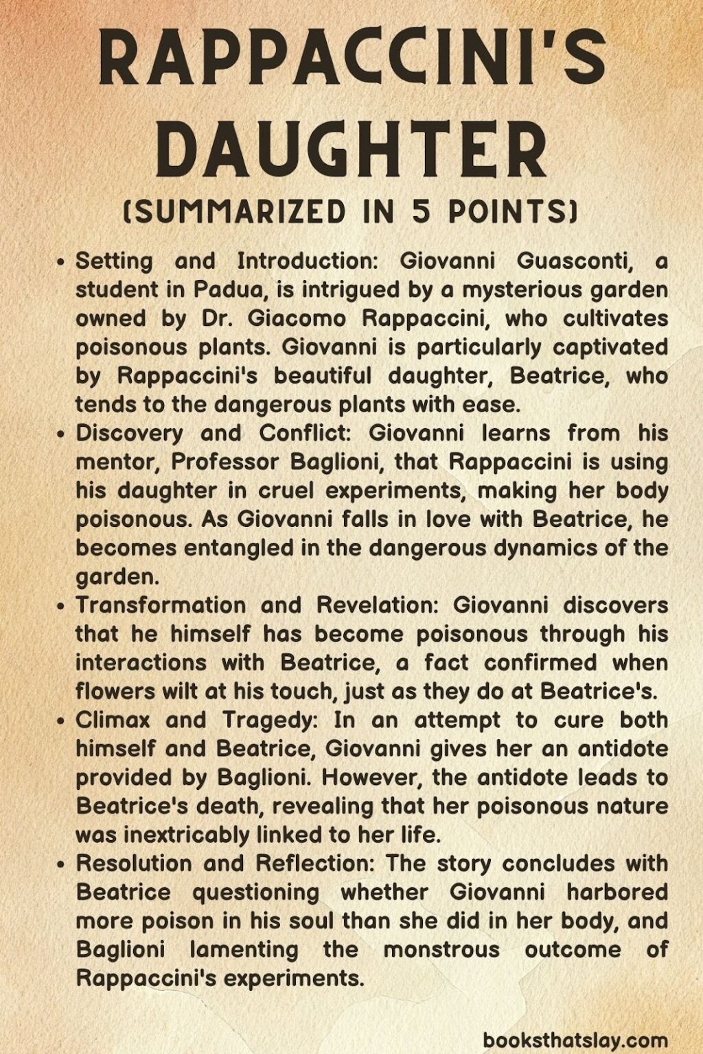 Rappaccini's Daughter Summary, Characters and Themes