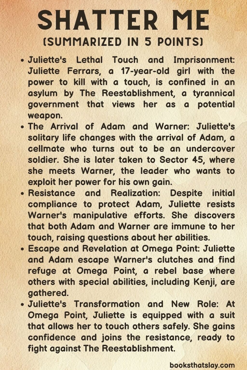 Shatter Me Summary, Characters and Themes