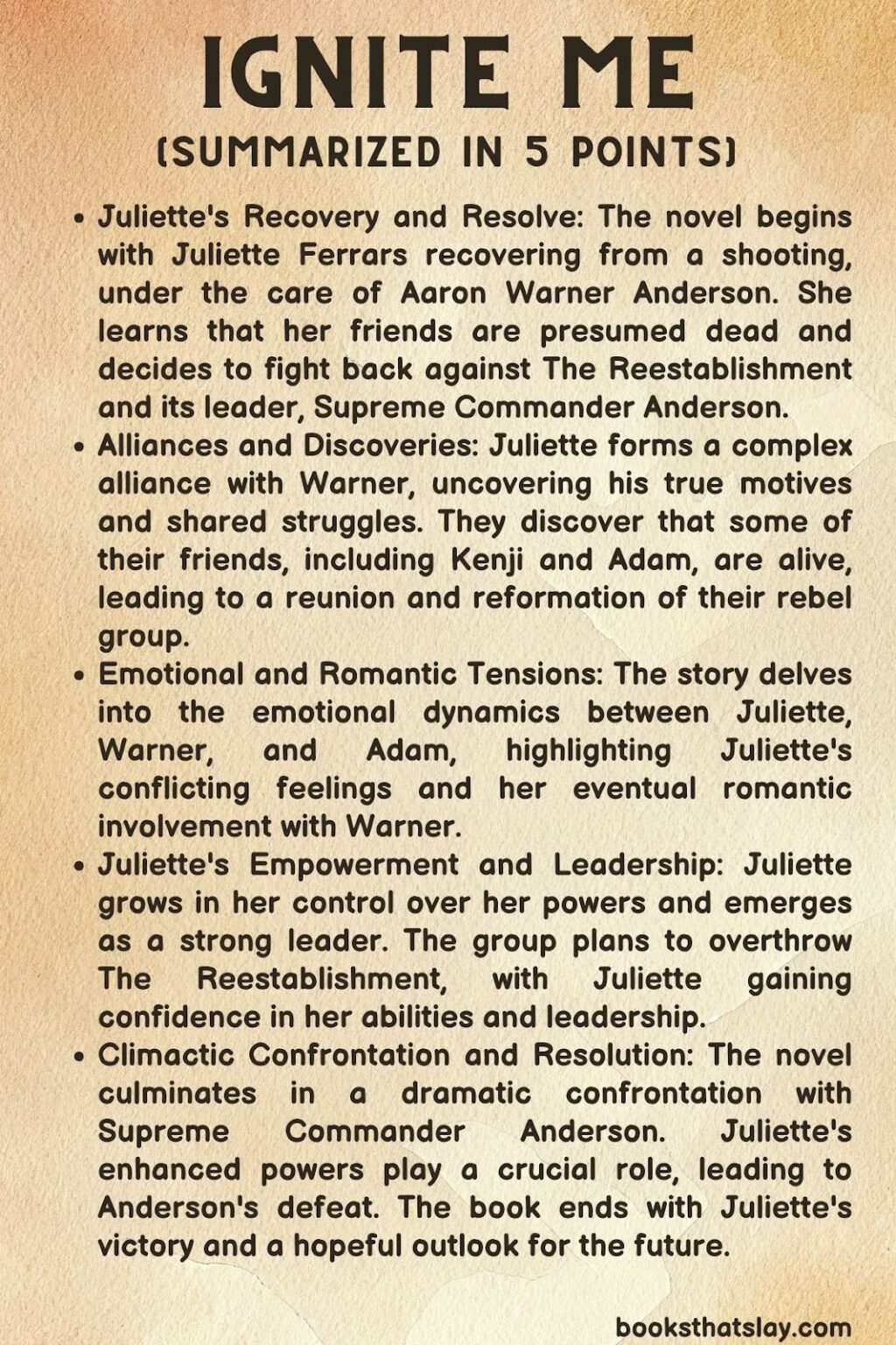 Ignite Me Summary, Characters and Themes