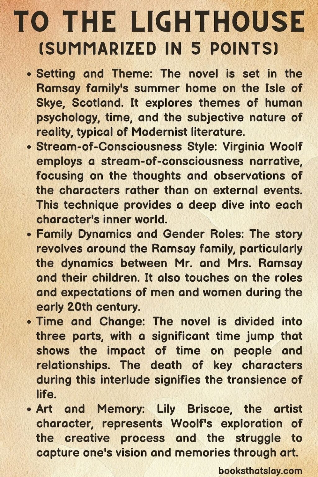 To The Lighthouse Summary, Characters and Themes