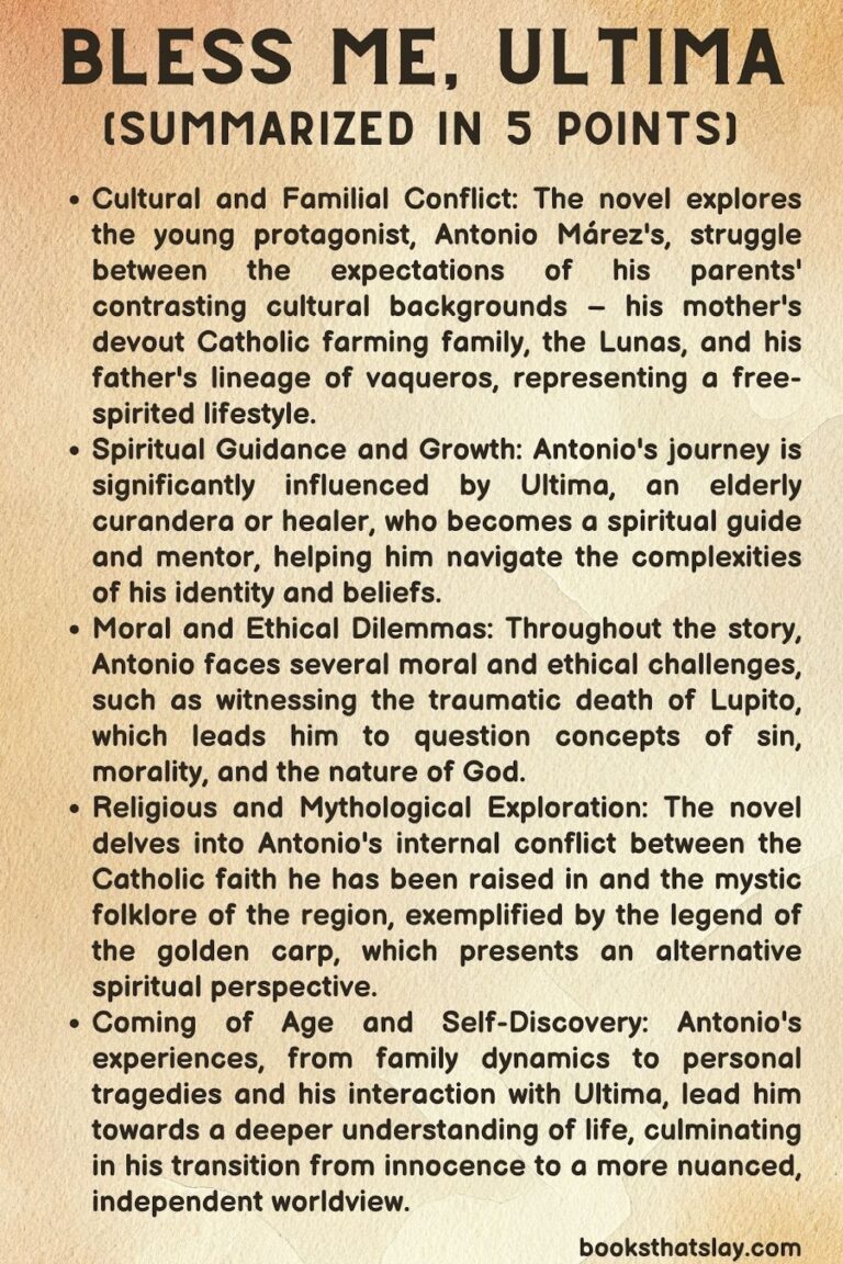 Bless Me, Ultima Summary, Characters and Themes