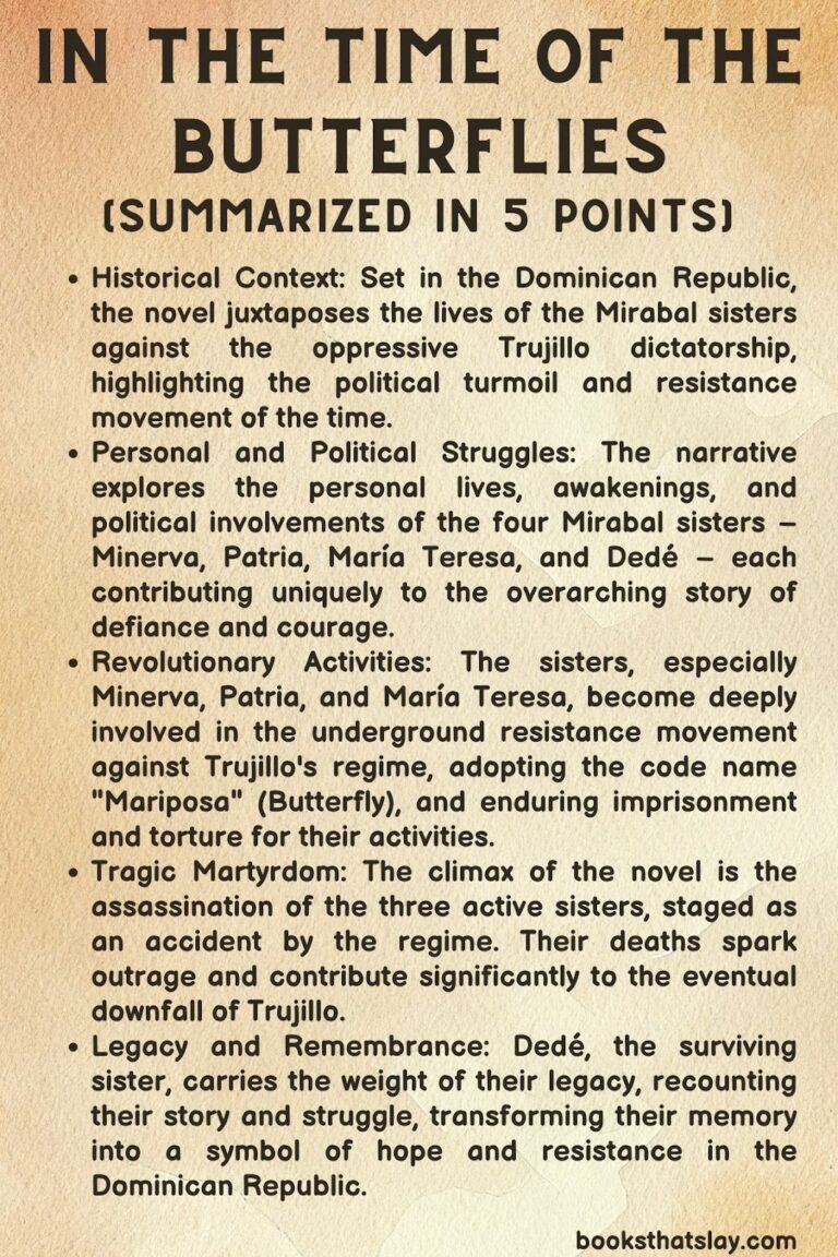 In the Time of the Butterflies Summary, Characters and Themes