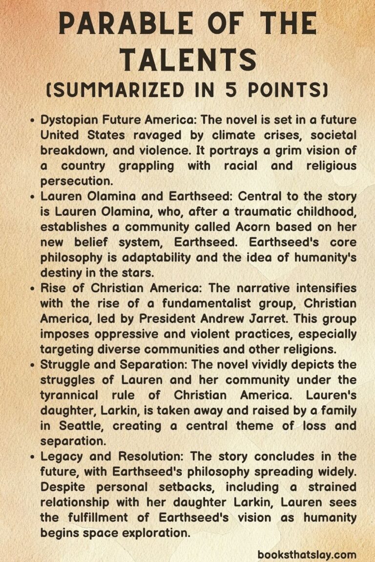 Parable of the Talents Summary, Characters and Themes